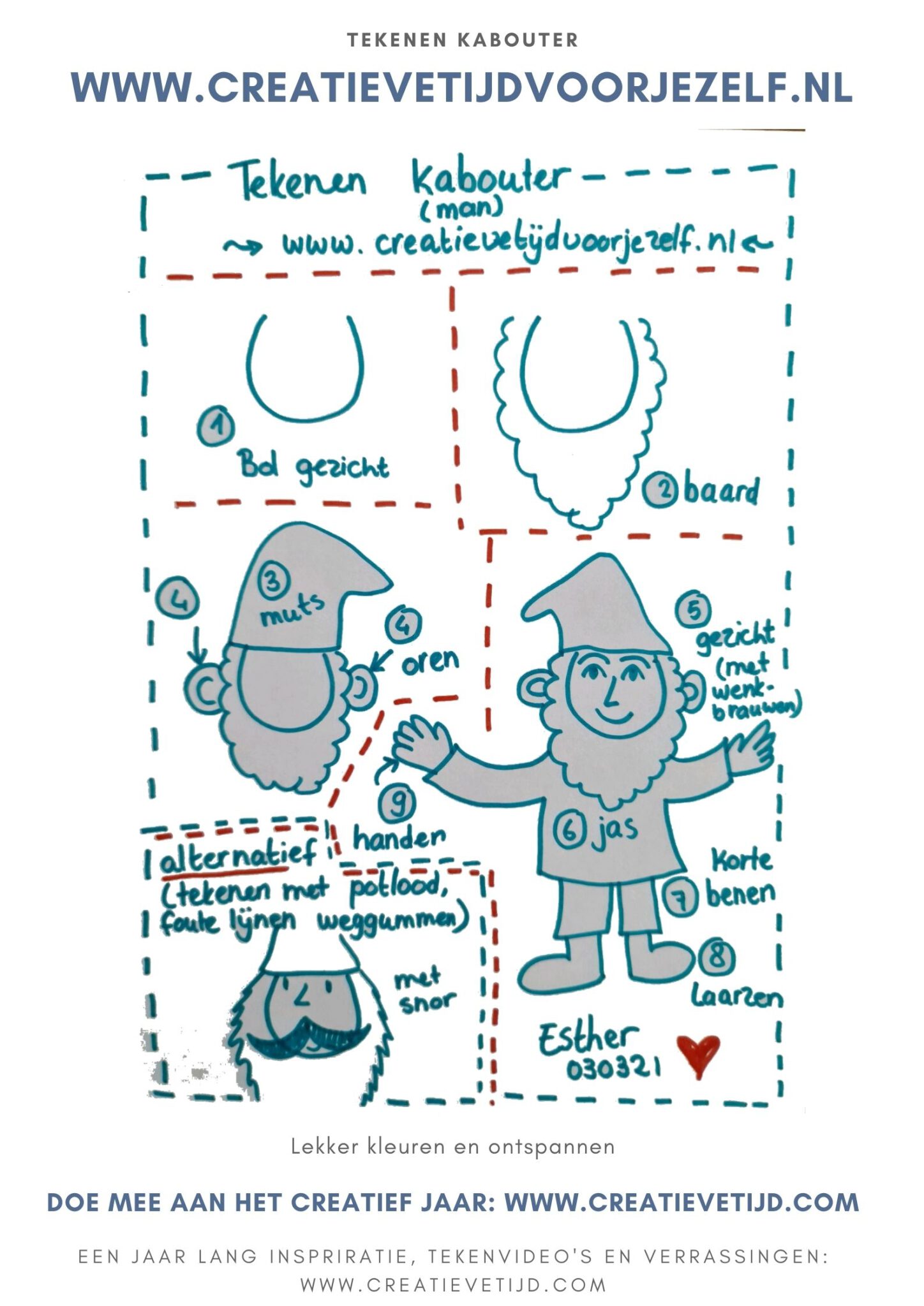 Hoe teken je een kabouter?